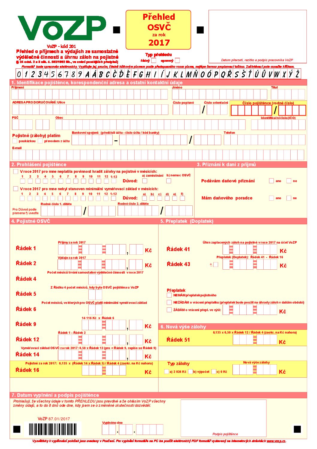 Přehled o příjmech a výdajích OSVČ – VOZP | Průvodce podnikáním | ČSOB